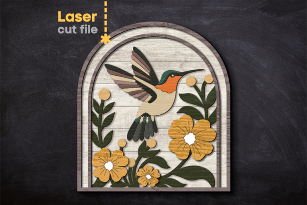 Archivo SVG de colibrí cortado con láser para Glowforge - Más Vectores